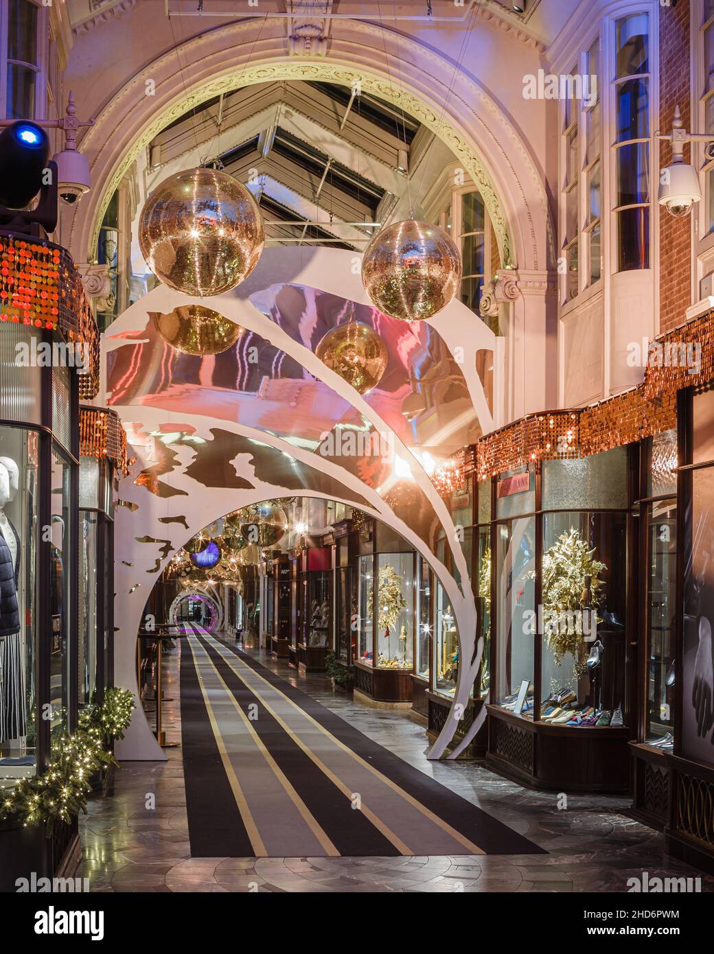 The interior of Burlington Arcade in London carries a Bond theme ...