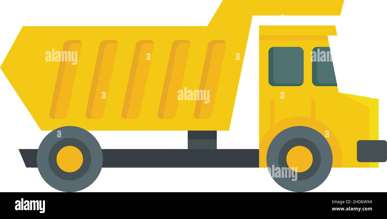 Tipper unloading icon. Flat illustration of tipper unloading vector ...