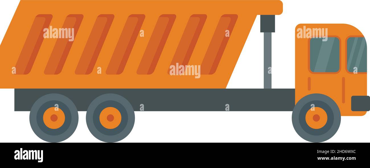 Tipper building icon. Flat illustration of tipper building vector icon ...