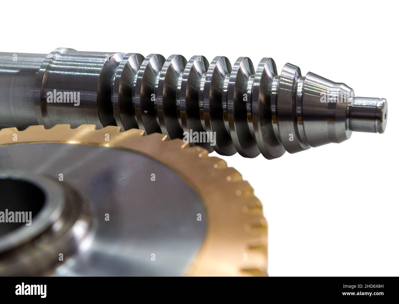 Leading gear wheel of conic type. Isolated on white background Stock ...