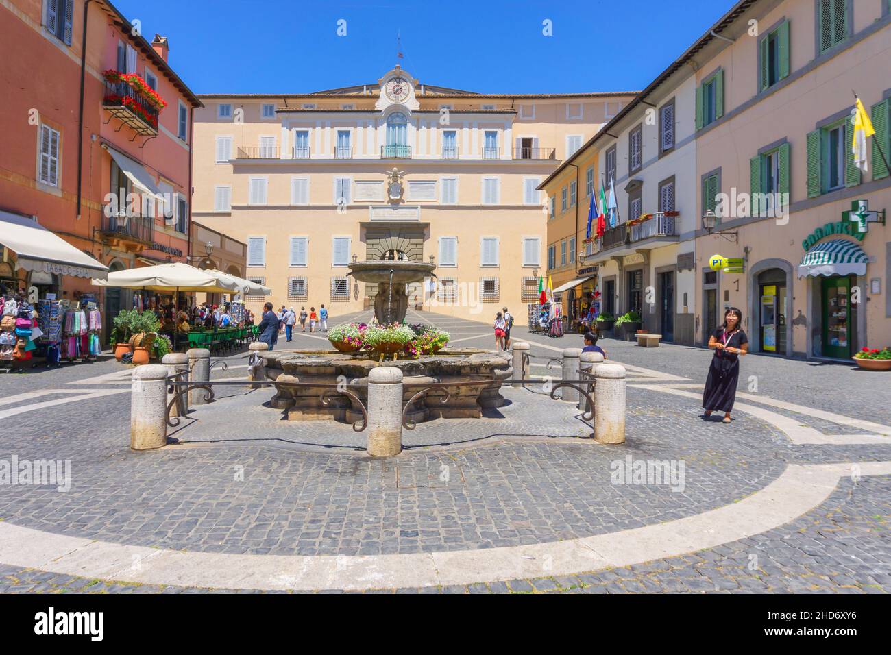 Piazza della Liberta 'square; Fountain, Pontifical Palace, Castel ...