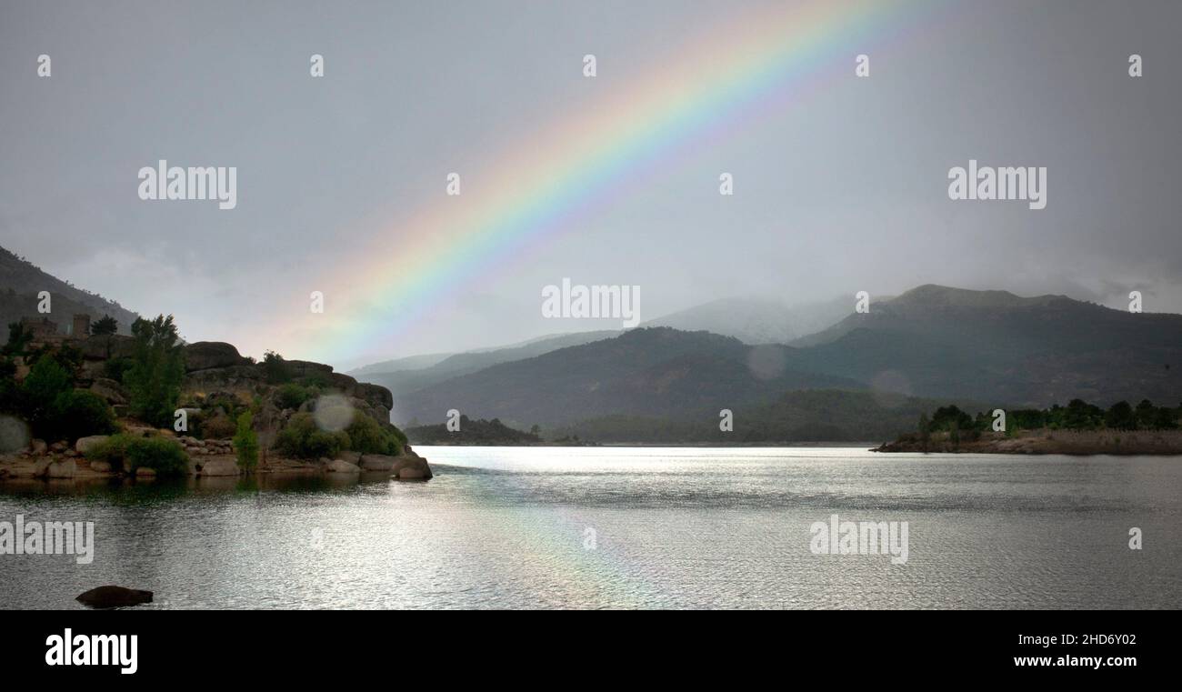 Rainbow over the lake hi-res stock photography and images - Alamy