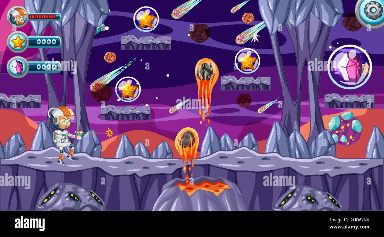 A Game Template Galaxy Space Scene illustration Stock Vector Image ...