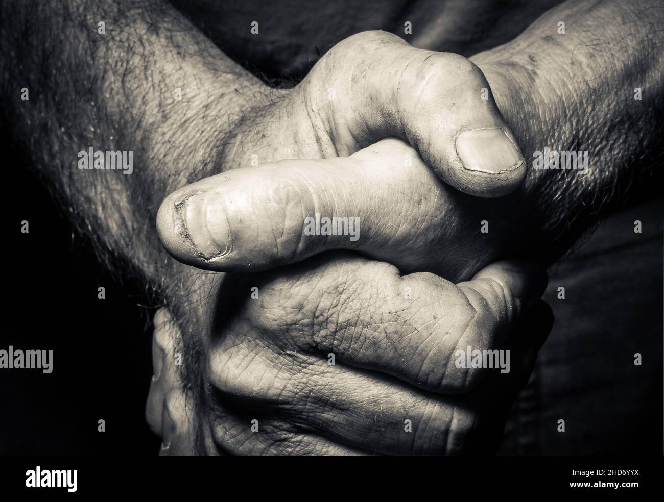 A close-up of an older working man's hands Stock Photo - Alamy