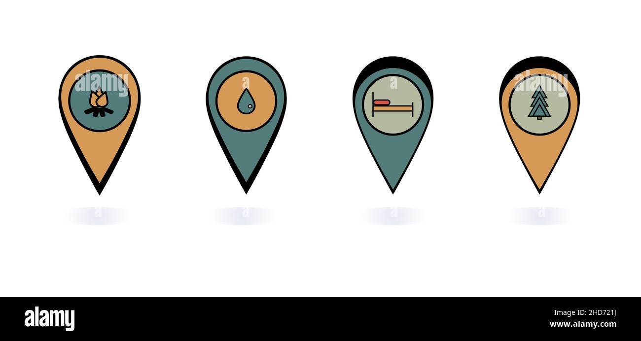 Fire location icon linear hi-res stock photography and images - Alamy