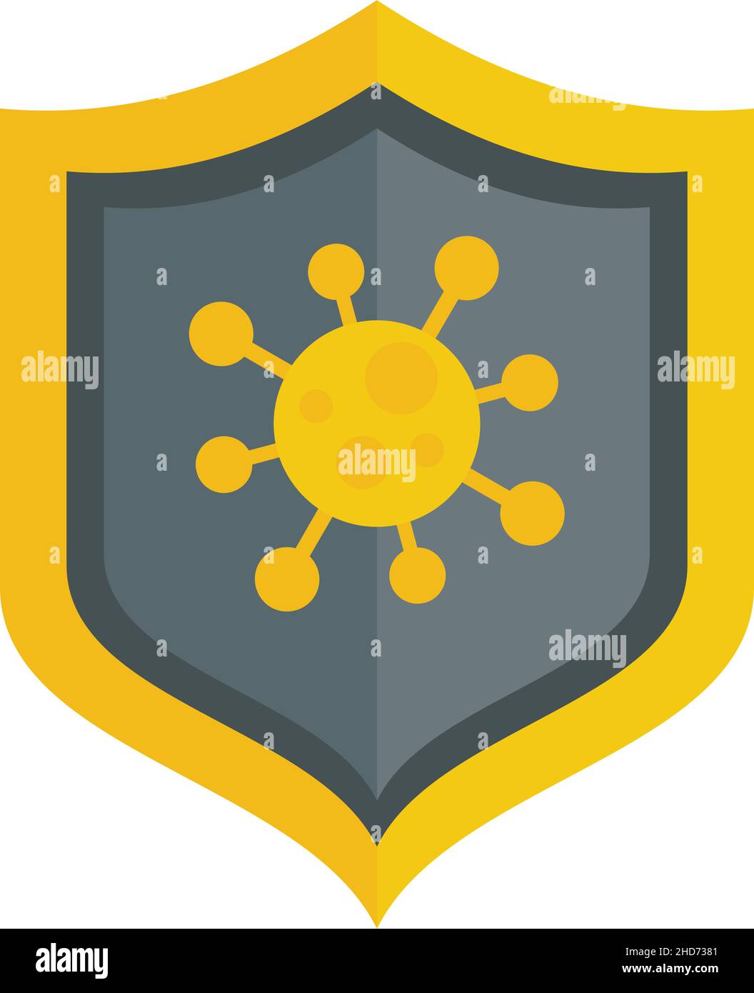 Biohazard shield icon. Flat illustration of biohazard shield vector ...