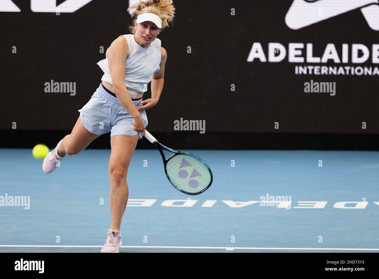 Adelaide, Australia, 4 January, 2022. Daria Saville of Australia serves ...