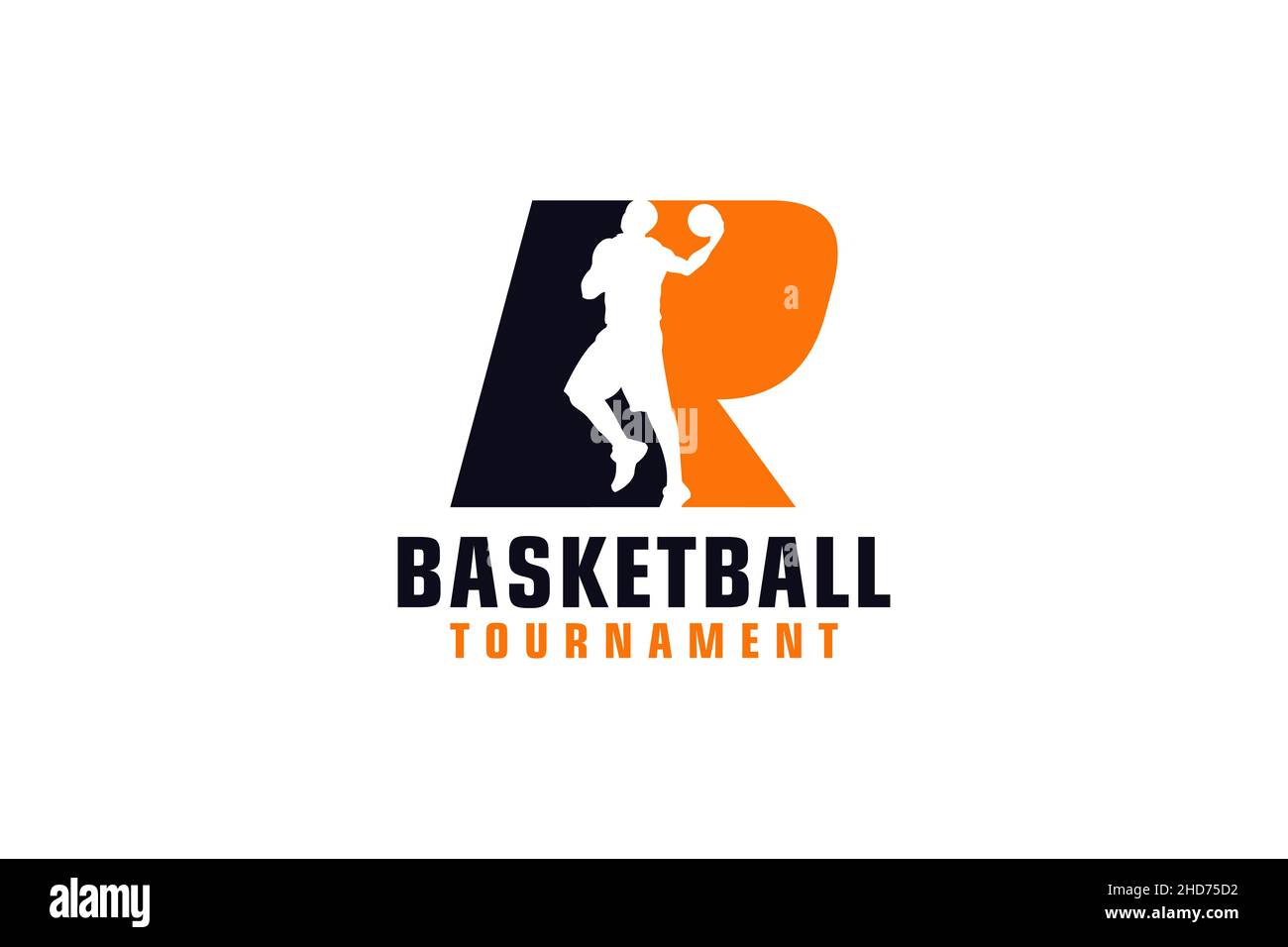 Letter R with Basketball Logo Design. Vector Design Template Elements ...