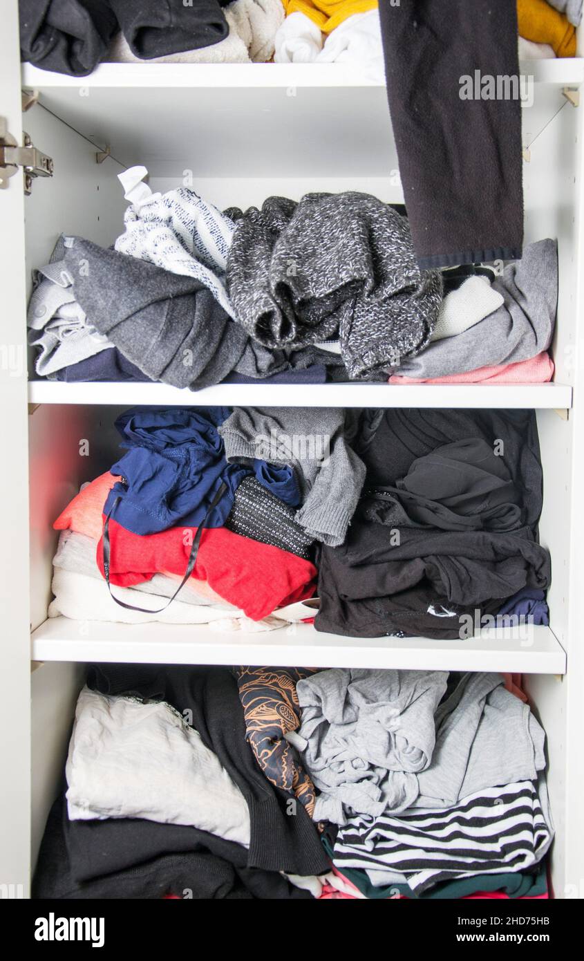 Messy wardrobe female hi-res stock photography and images - Alamy
