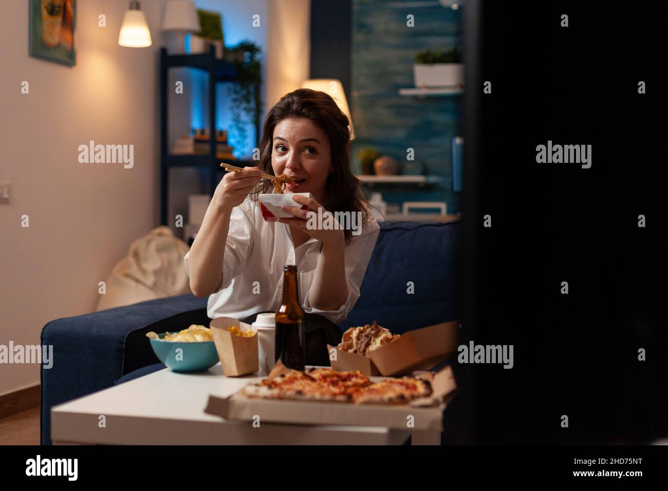 Chinese takeaway food and tv hi-res stock photography and images - Alamy