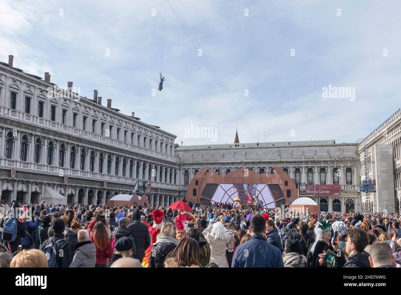 Carnival Venice, The Flight of the Angel, Veneto, Italy, Europe Stock ...