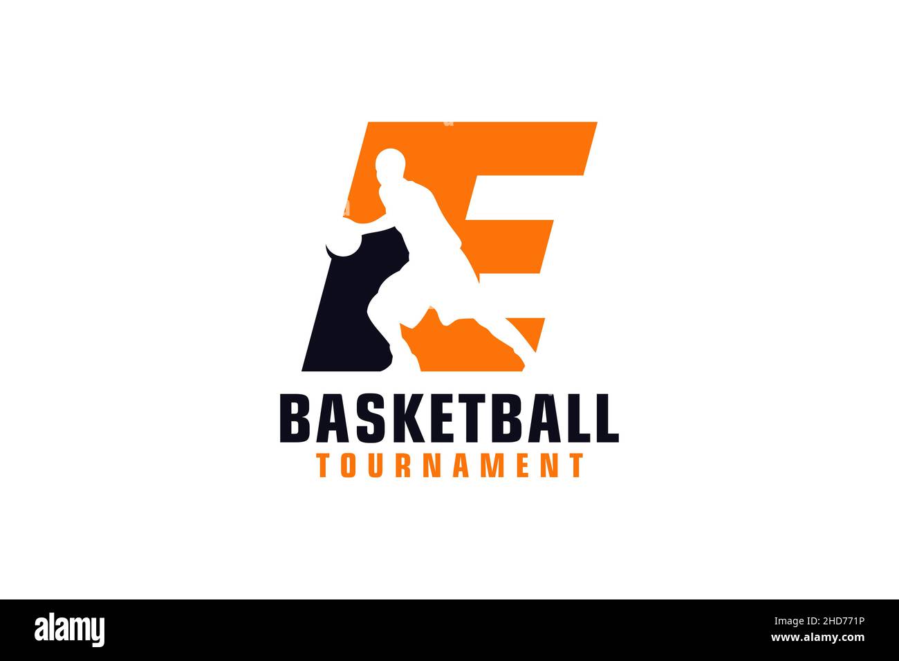 Letter E with Basketball Logo Design. Vector Design Template Elements ...