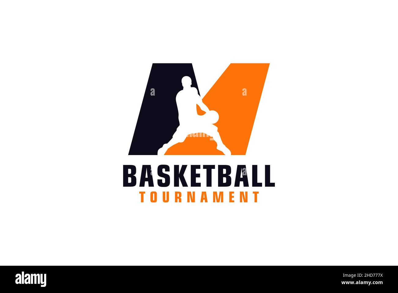 Letter M with Basketball Logo Design. Vector Design Template Elements ...