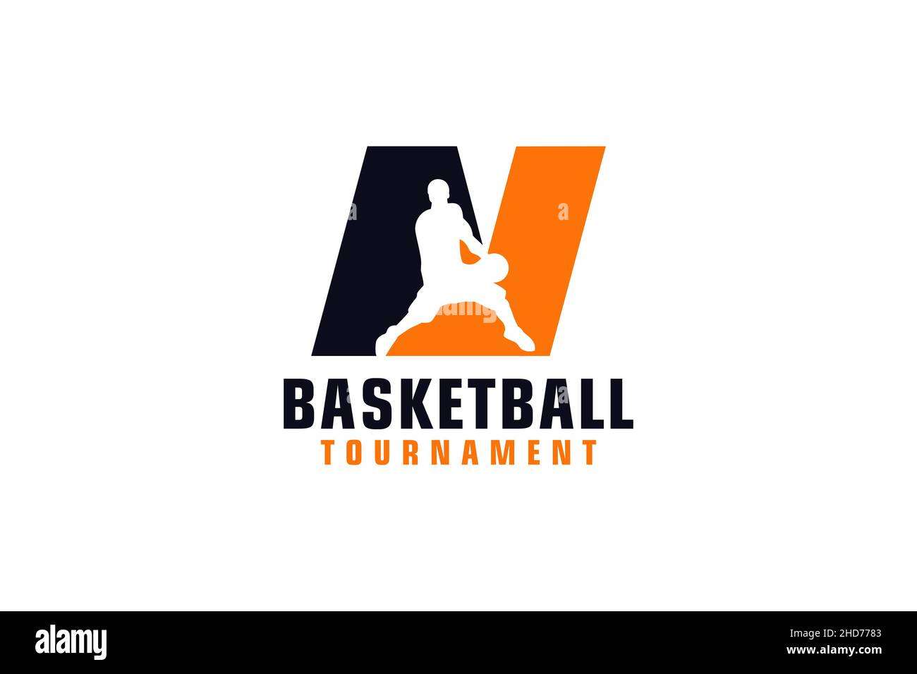 Letter N with Basketball Logo Design. Vector Design Template Elements ...