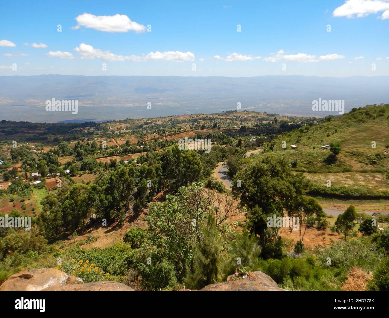 Scenic aerial view of hills and valleys in Iten Township, Kenya Stock ...