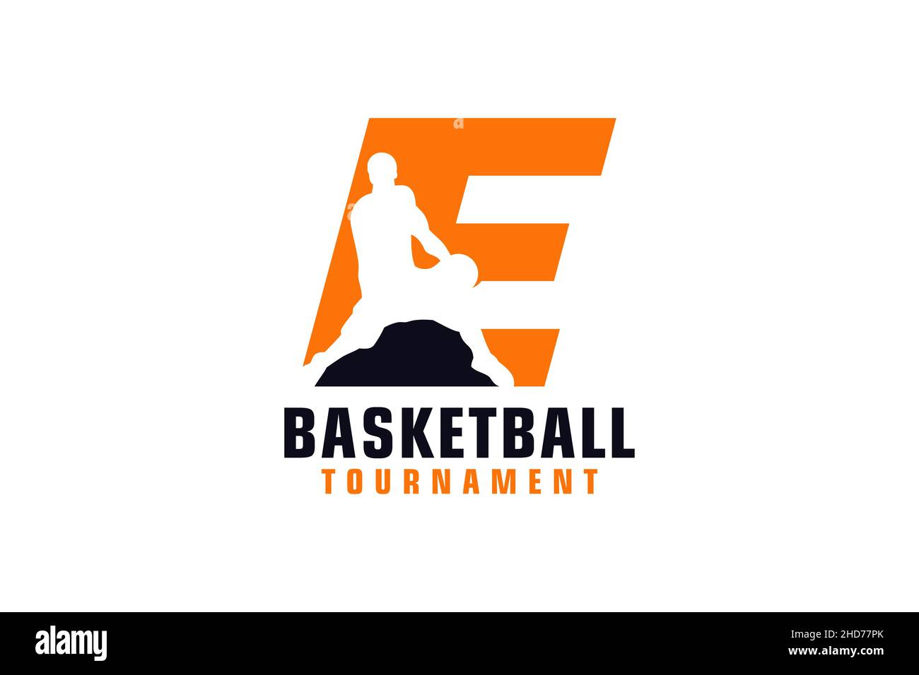 Letter E with Basketball Logo Design. Vector Design Template Elements ...