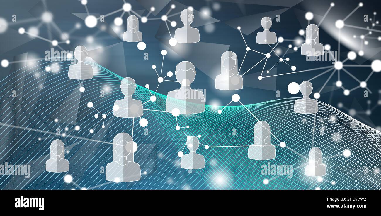 Illustration of a social media network concept Stock Photo - Alamy