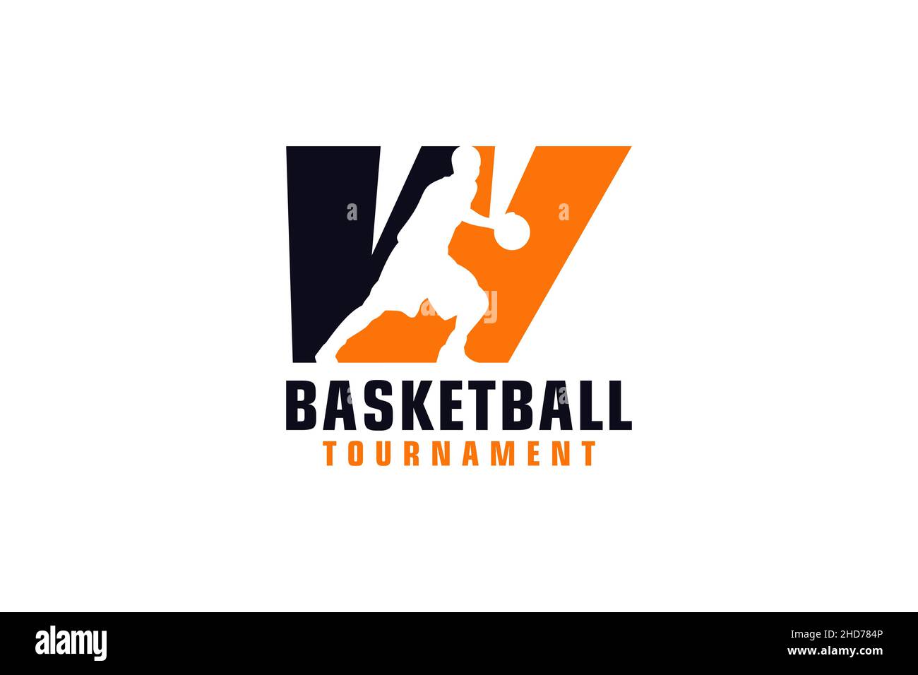 Letter W with Basketball Logo Design. Vector Design Template Elements ...