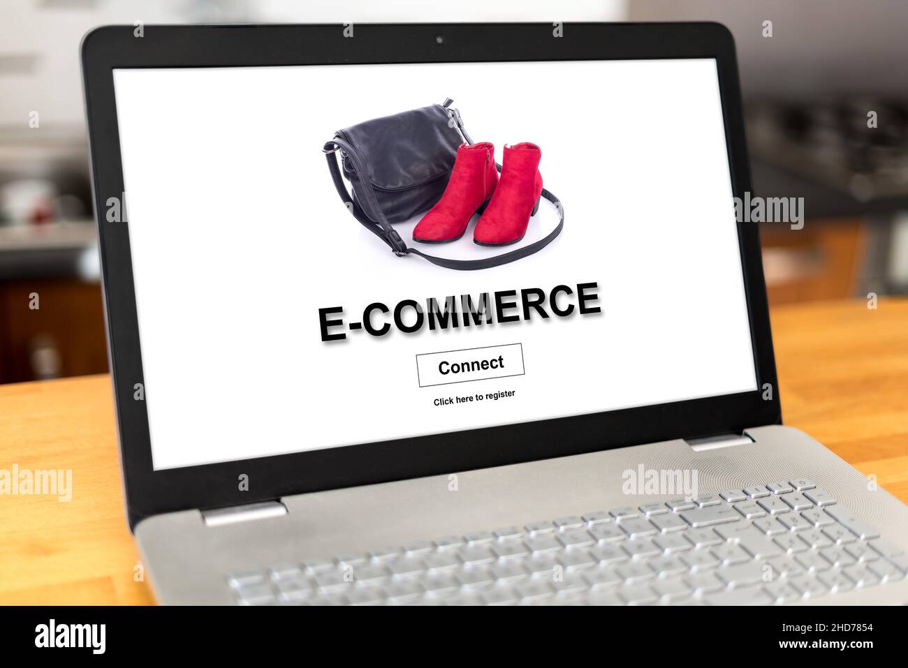 Laptop screen with e-commerce concept Stock Photo - Alamy