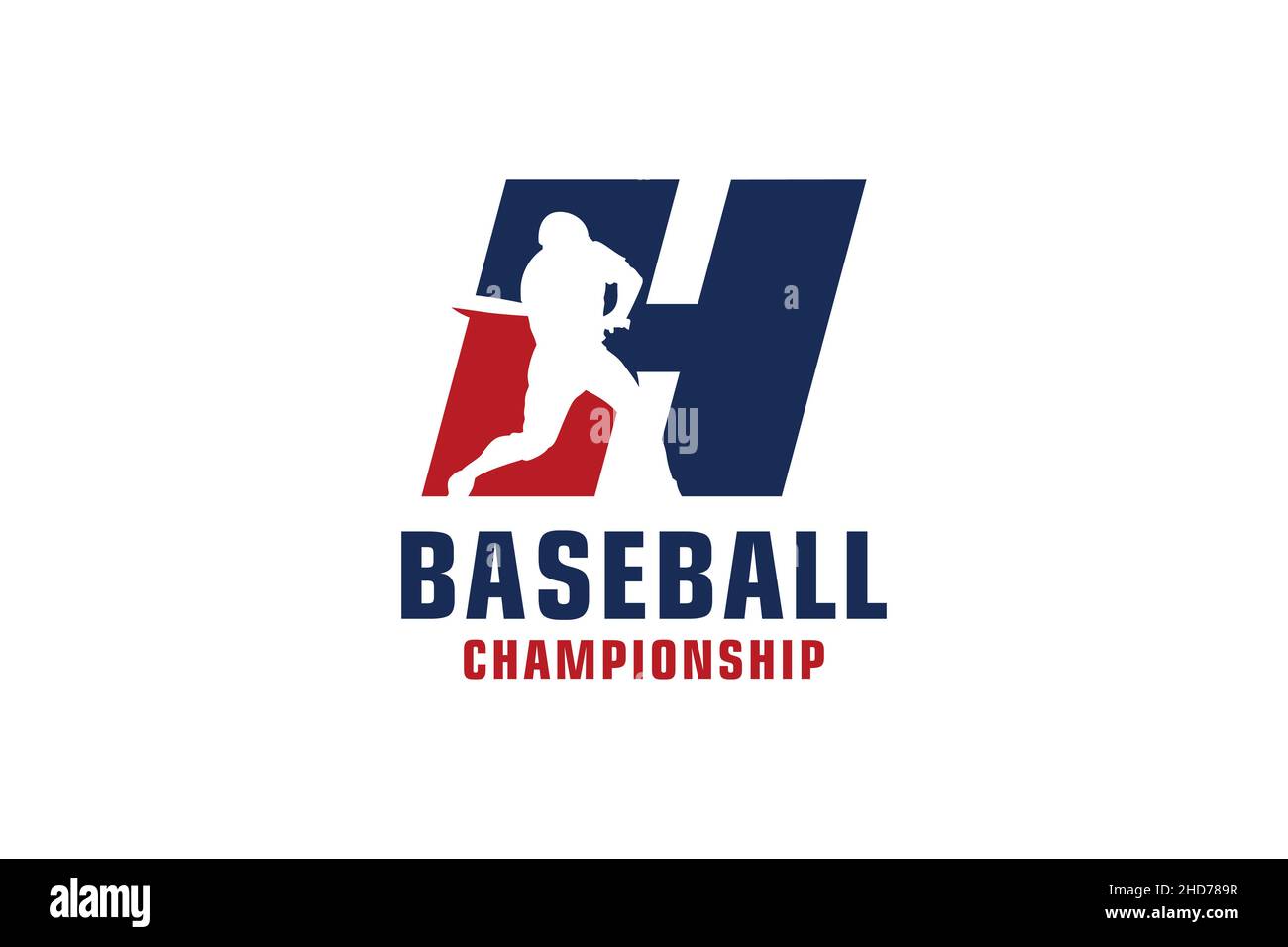 Letter H with Baseball Logo Design. Vector Design Template Elements for ...