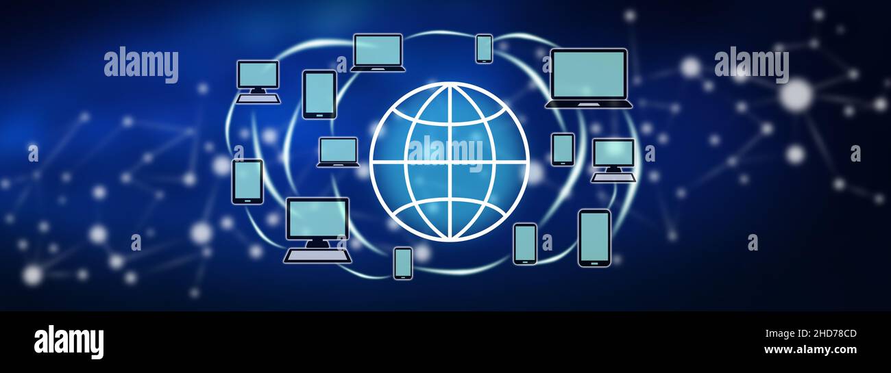 Illustration of a global connection concept Stock Photo - Alamy