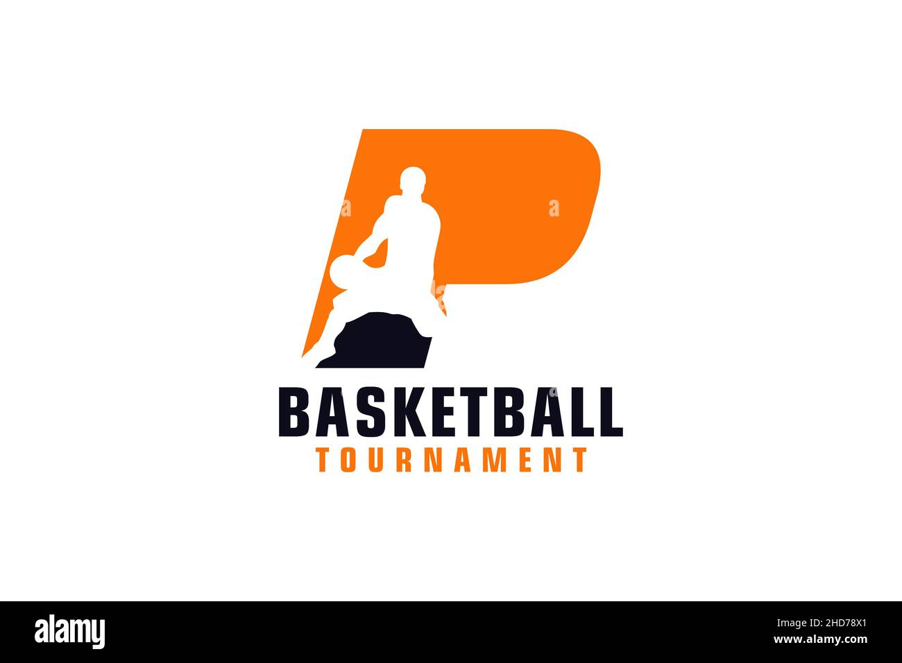 Letter P with Basketball Logo Design. Vector Design Template Elements ...