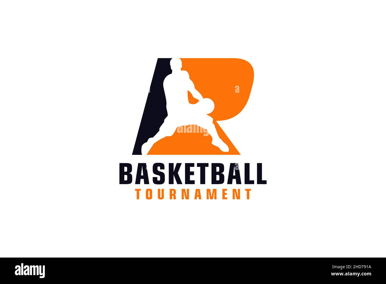 Letter R with Basketball Logo Design. Vector Design Template Elements ...