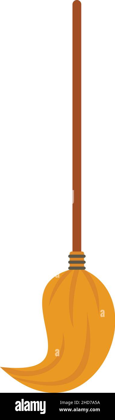 Cleaning broom icon. Flat illustration of cleaning broom vector icon ...