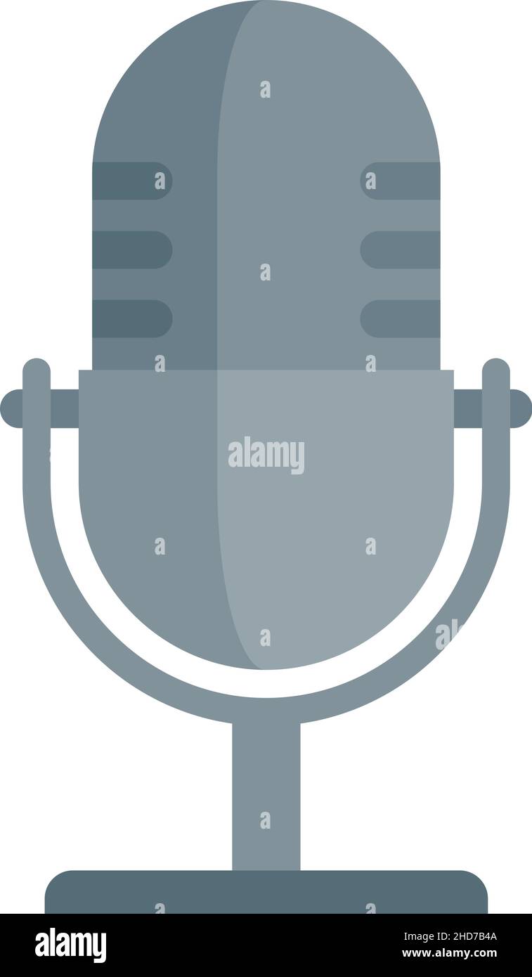 Studio microphone icon. Flat illustration of studio microphone vector ...