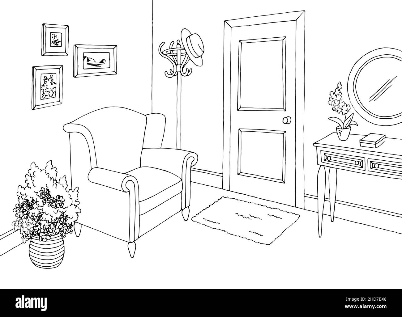 Cartoon vector illustration house hallway hi-res stock photography and ...