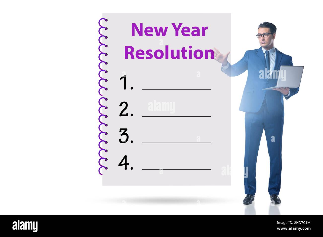 Businessman in the new year resolution concept Stock Photo - Alamy