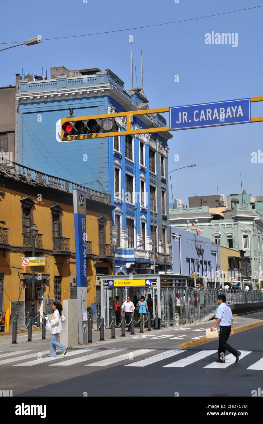 Jirón de la Unión, Union street, historic center, Lima, Peru Stock ...