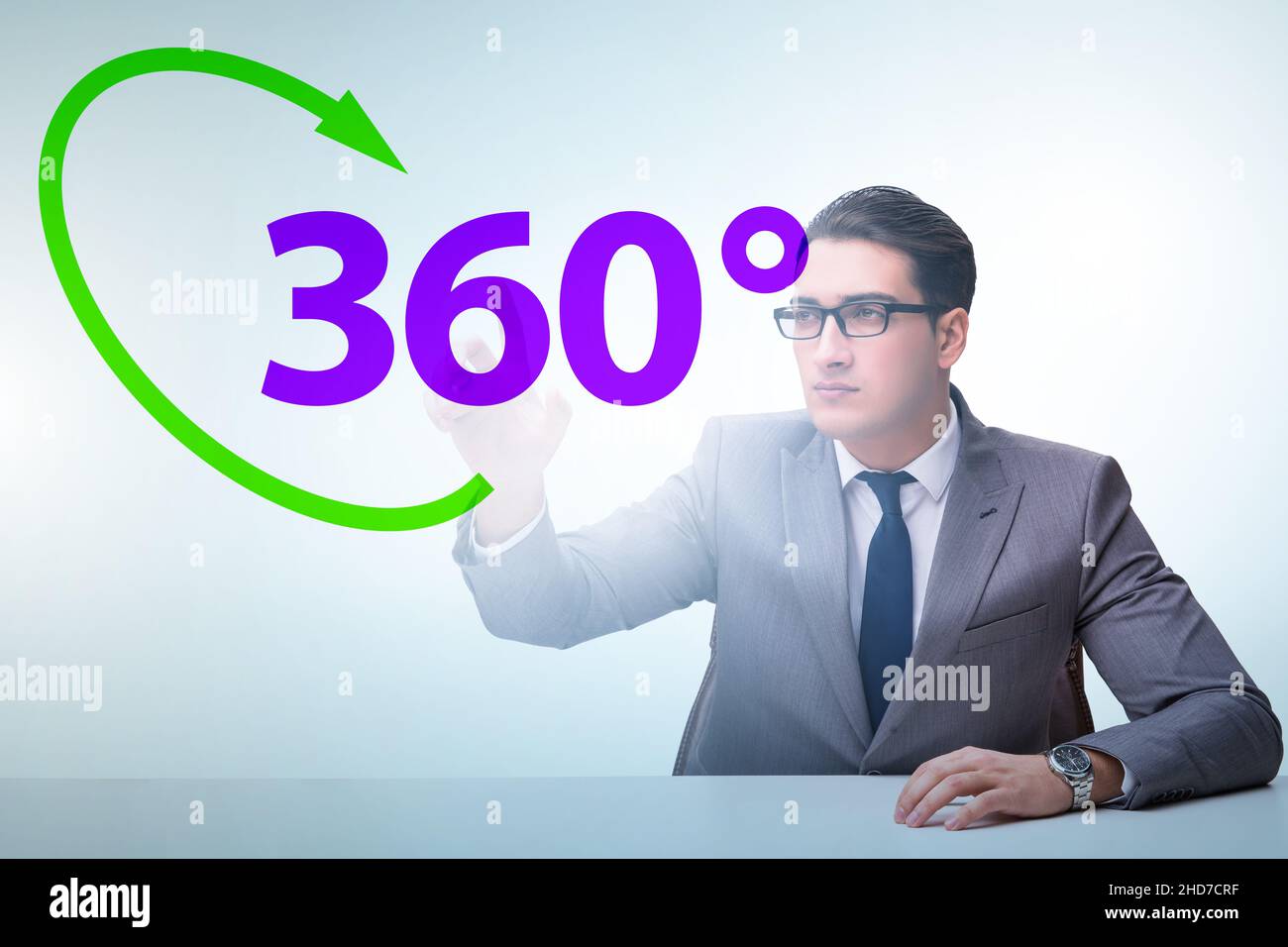 360 degree concept with the businessman Stock Photo - Alamy