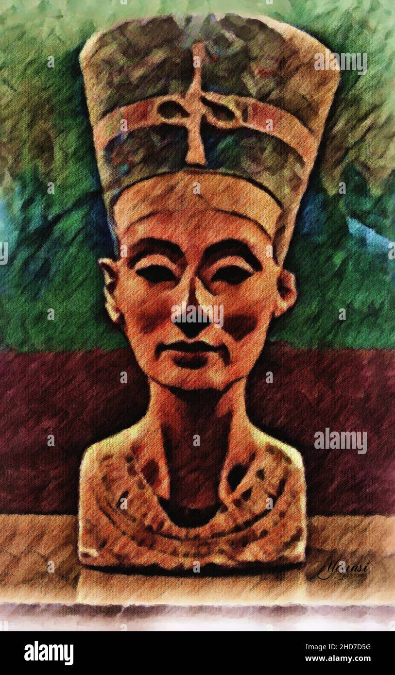 Original bust queen nefertiti pharaoh hi-res stock photography and ...