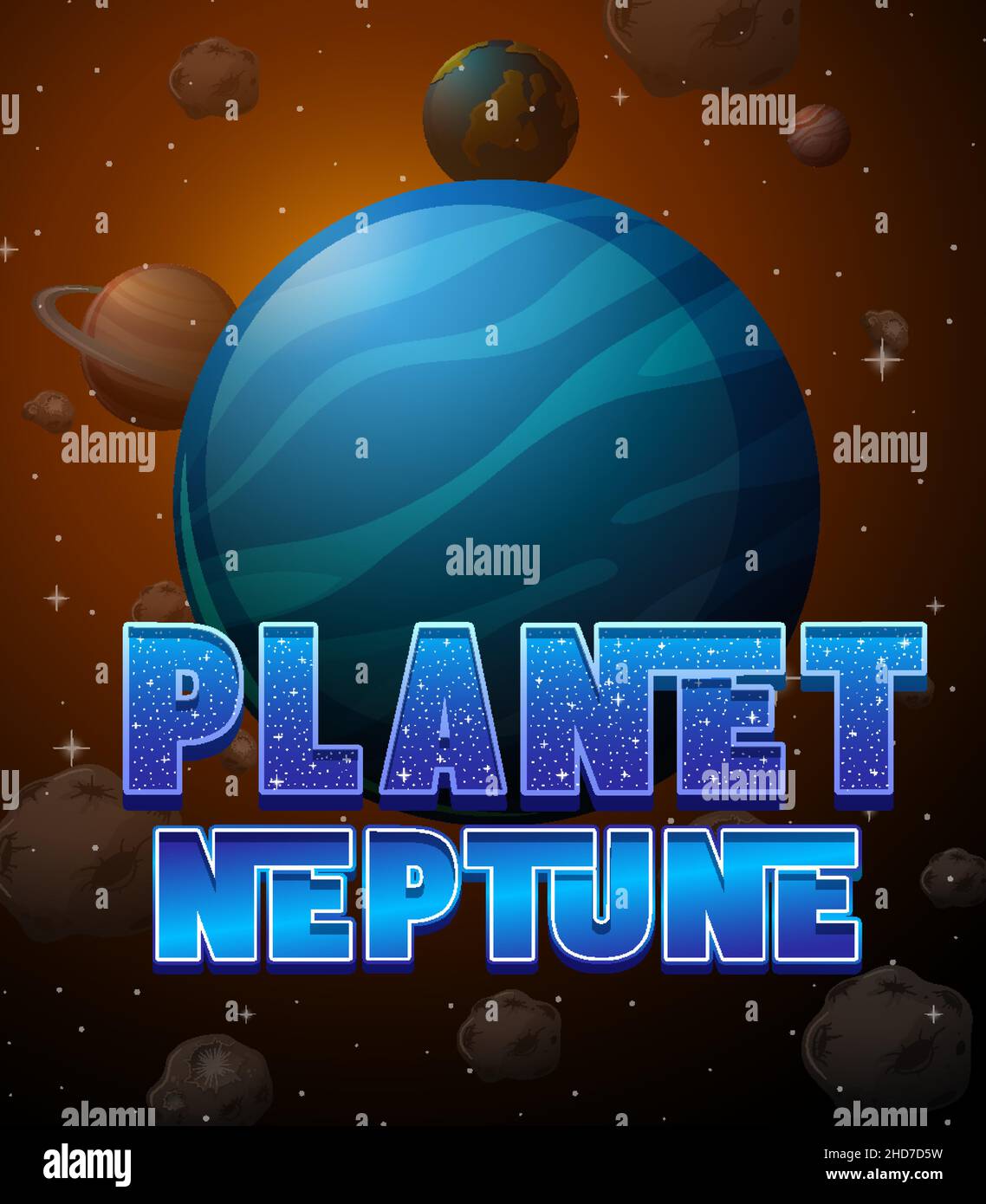 Planet Neptune word logo poster illustration Stock Vector Image & Art ...