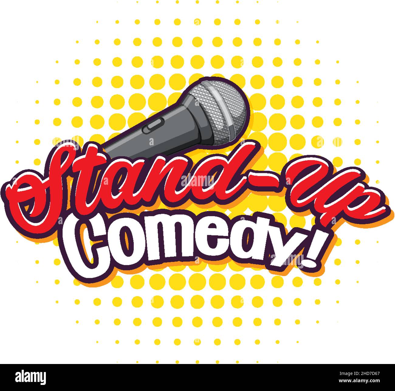 Stand Up Comedy banner with microphone illustration Stock Vector Image ...