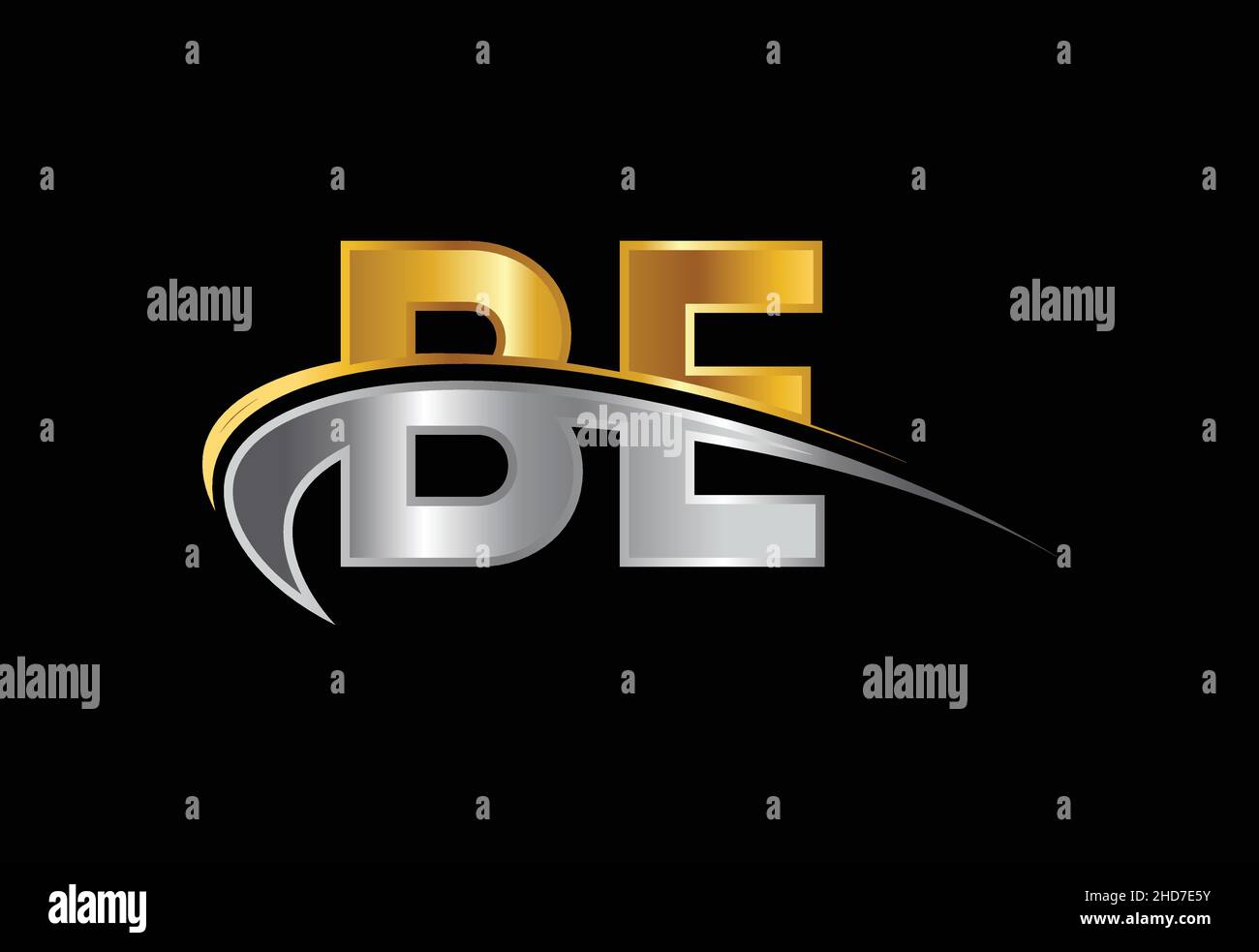 Initial Letter B E Logo Design Vector. Graphic Alphabet Symbol For ...