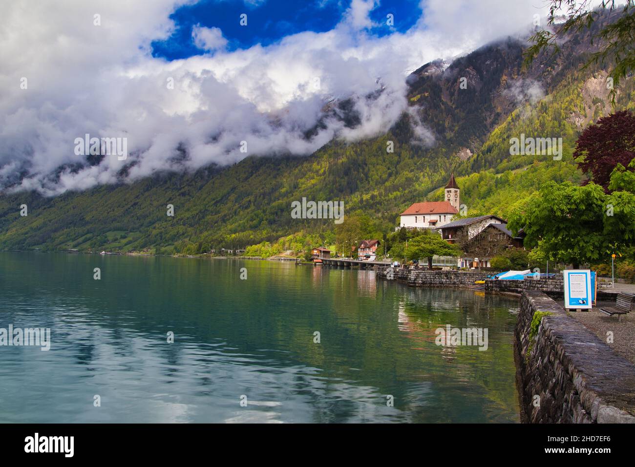 Brienz with Brieznersee Switzerland in the spring Stock Photo - Alamy