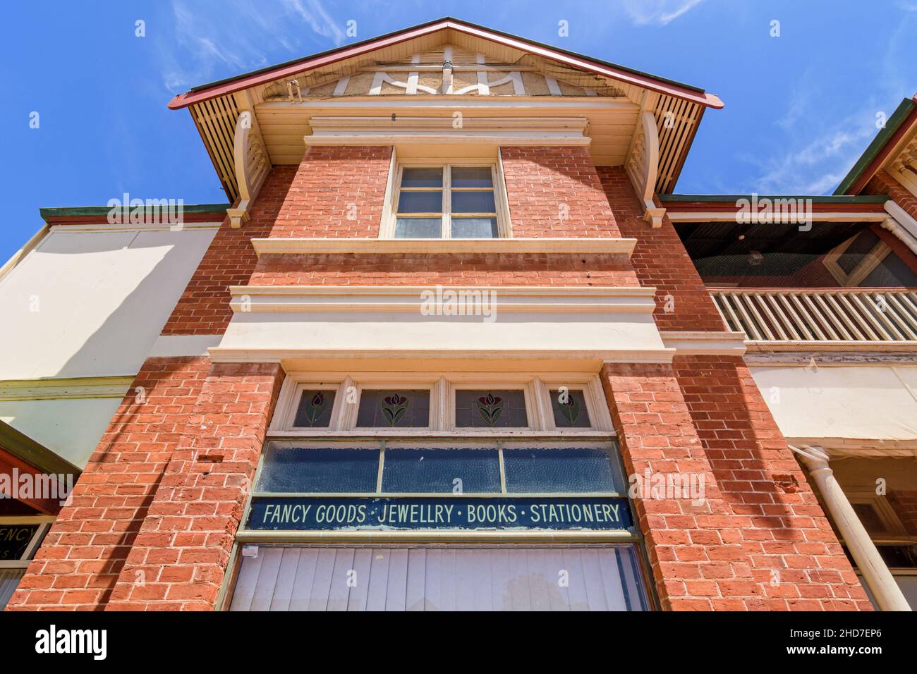 Facade detail of the Federation Style Old Union Bank Building in the ...