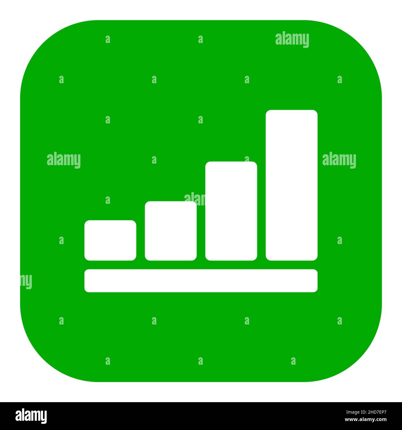 Bar chart and app icon Stock Photo - Alamy