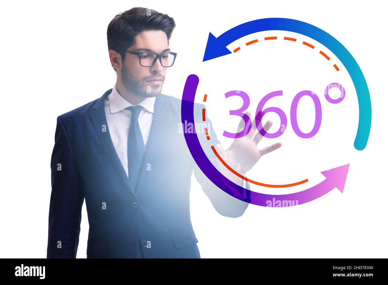 360 degree concept with the businessman Stock Photo - Alamy
