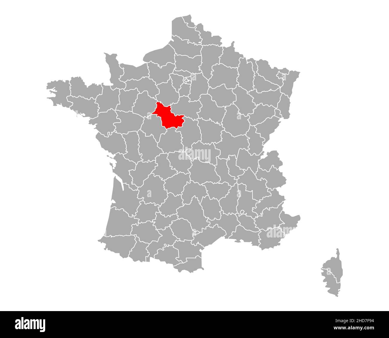 Map of Loir-et-Cher in France Stock Photo - Alamy