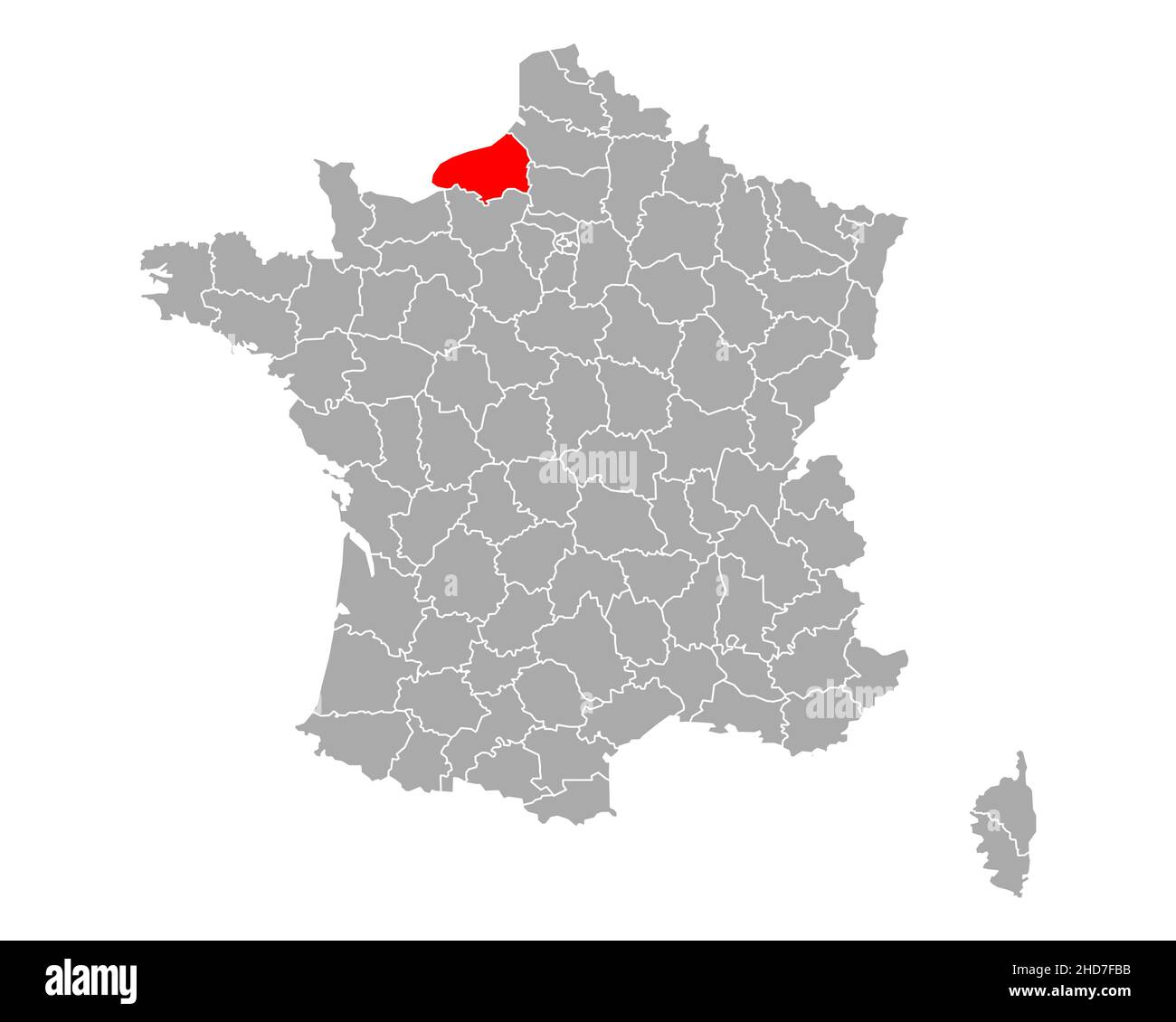 Map of Seine-Maritime in France Stock Photo - Alamy