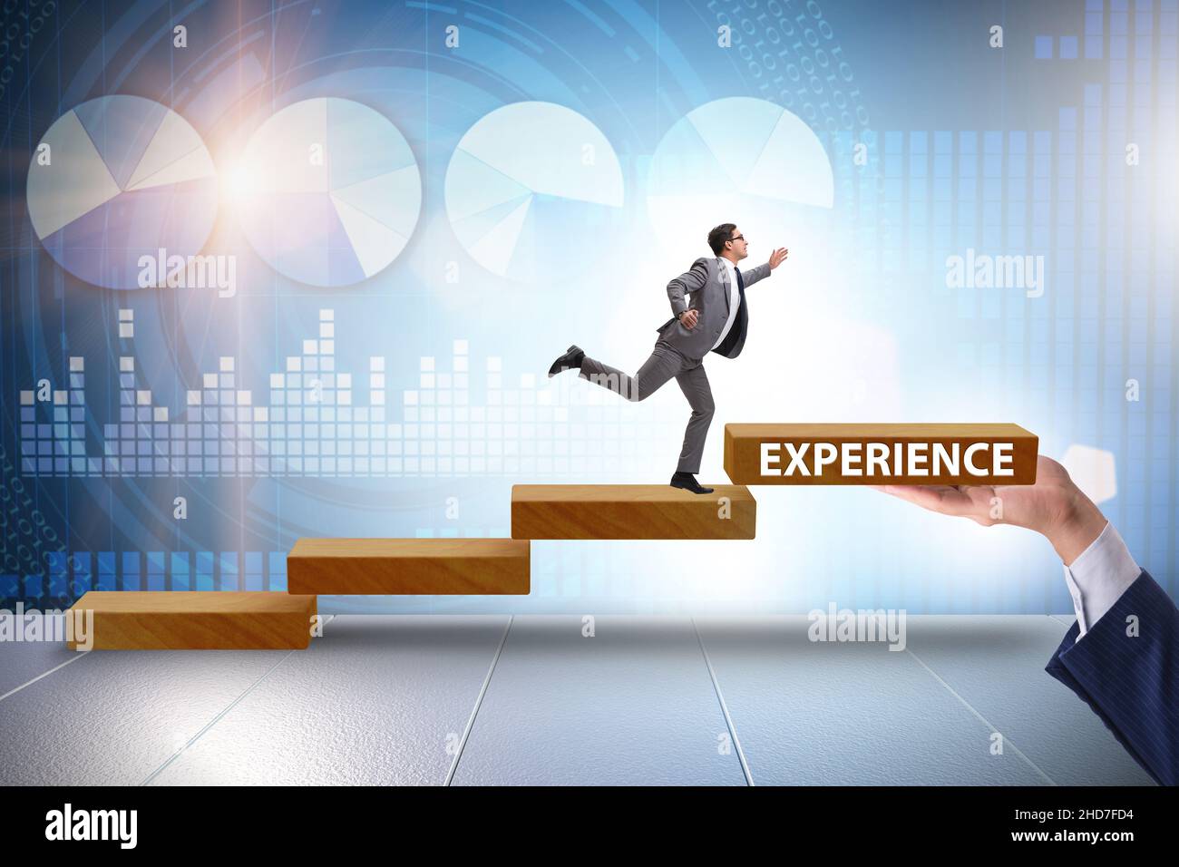 Experience business concept with the businessman Stock Photo - Alamy