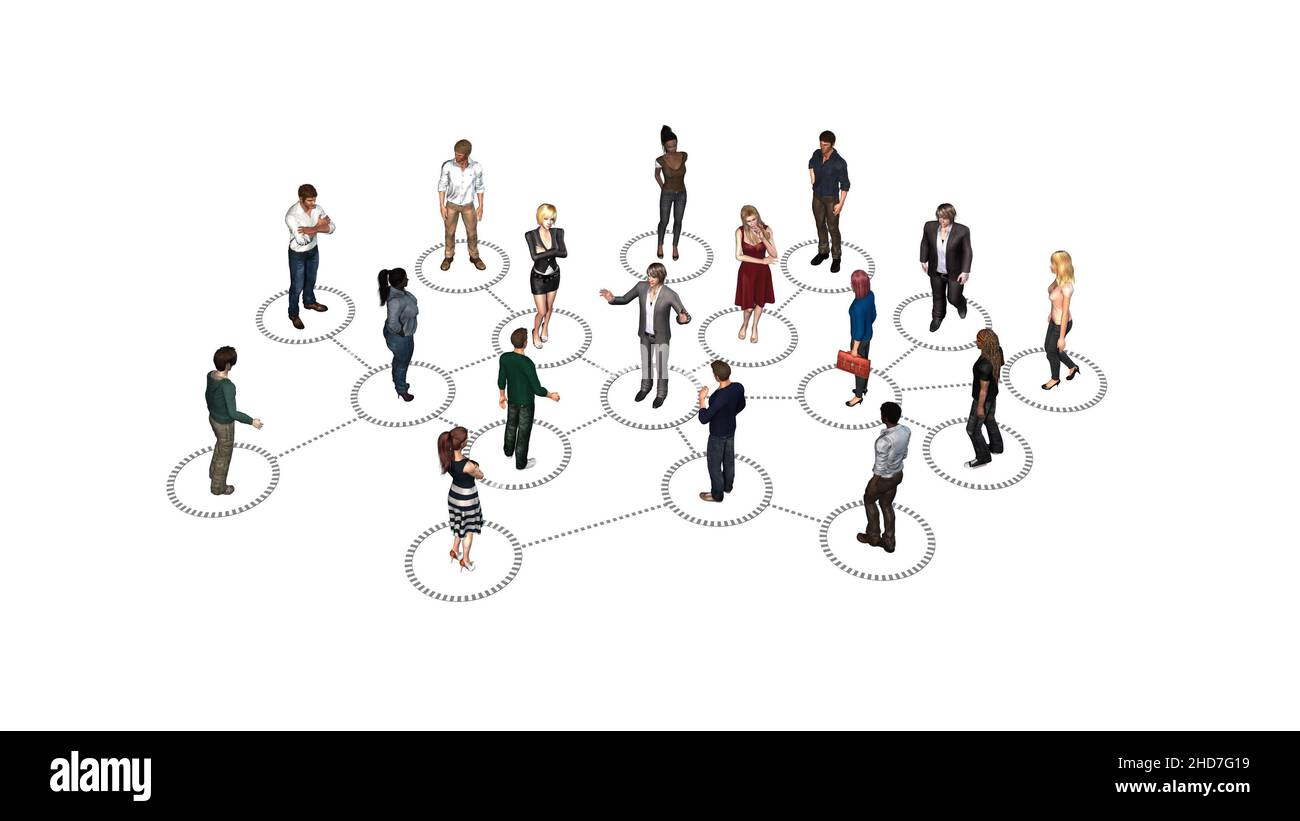 Network connected business persons - team management and community ...