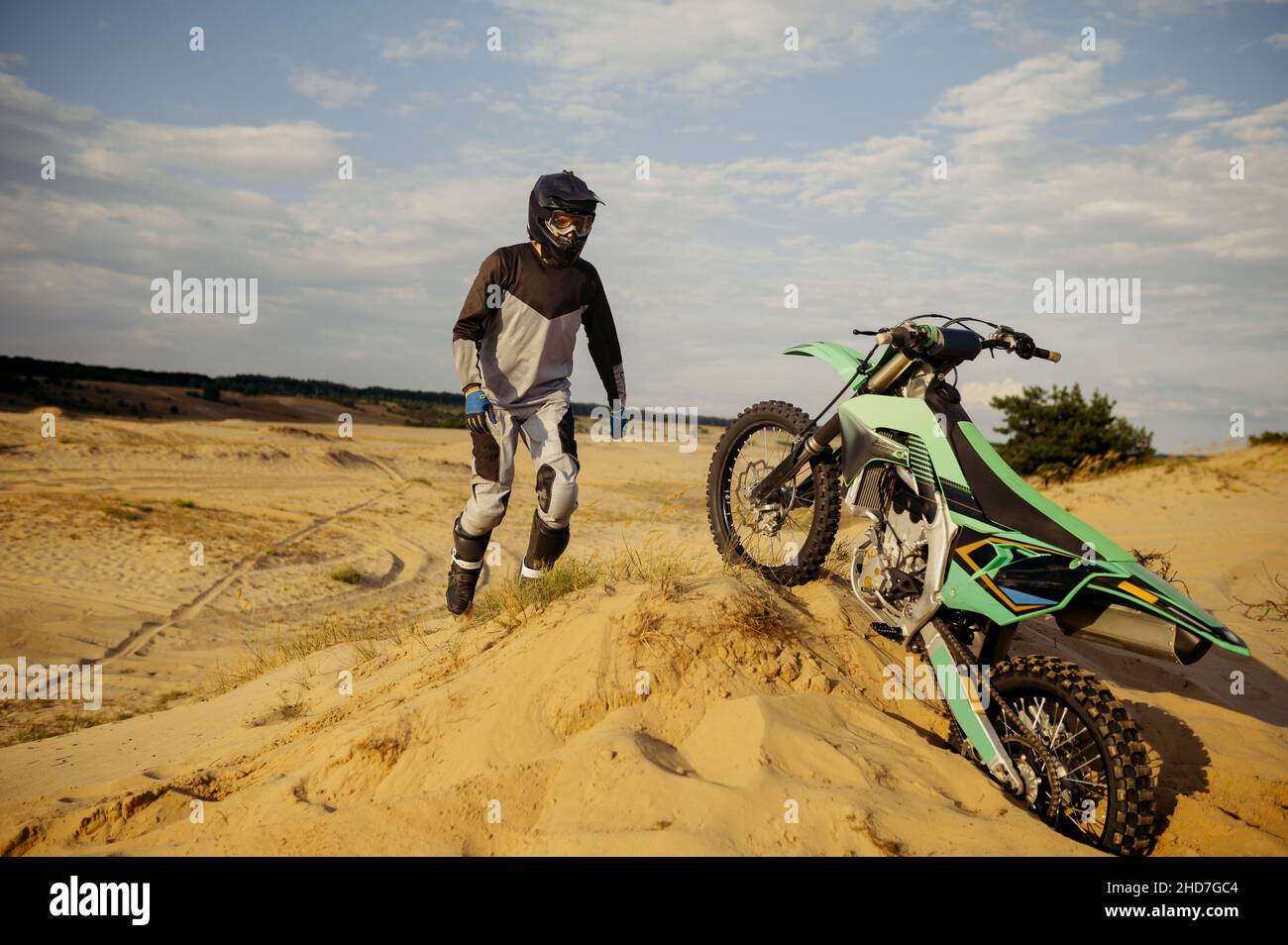 Walking with motorcycle helmet hi-res stock photography and images - Alamy