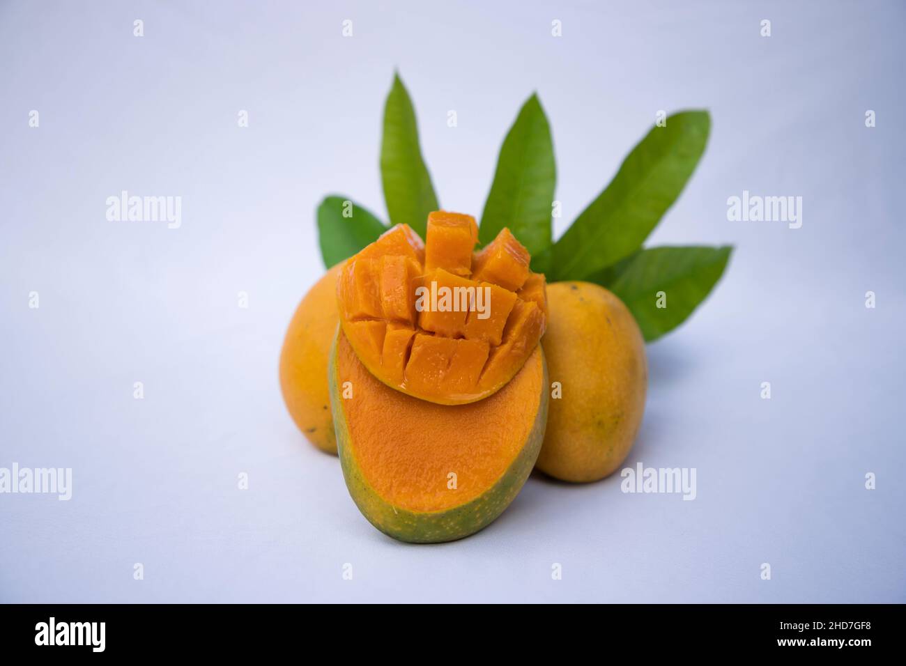 Mango with leaf hi-res stock photography and images - Alamy