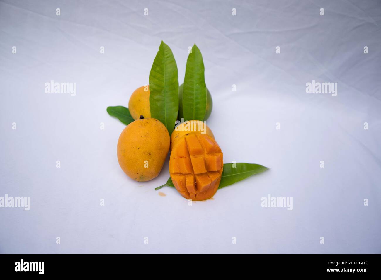 Mango with leaf hi-res stock photography and images - Alamy