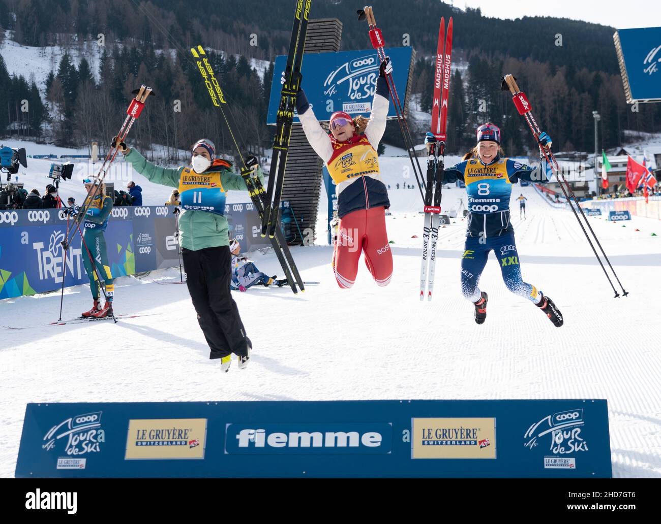 Lake Tesero, Italy 20220103.Natalya Nepryaeva, winner of 10 km joint ...
