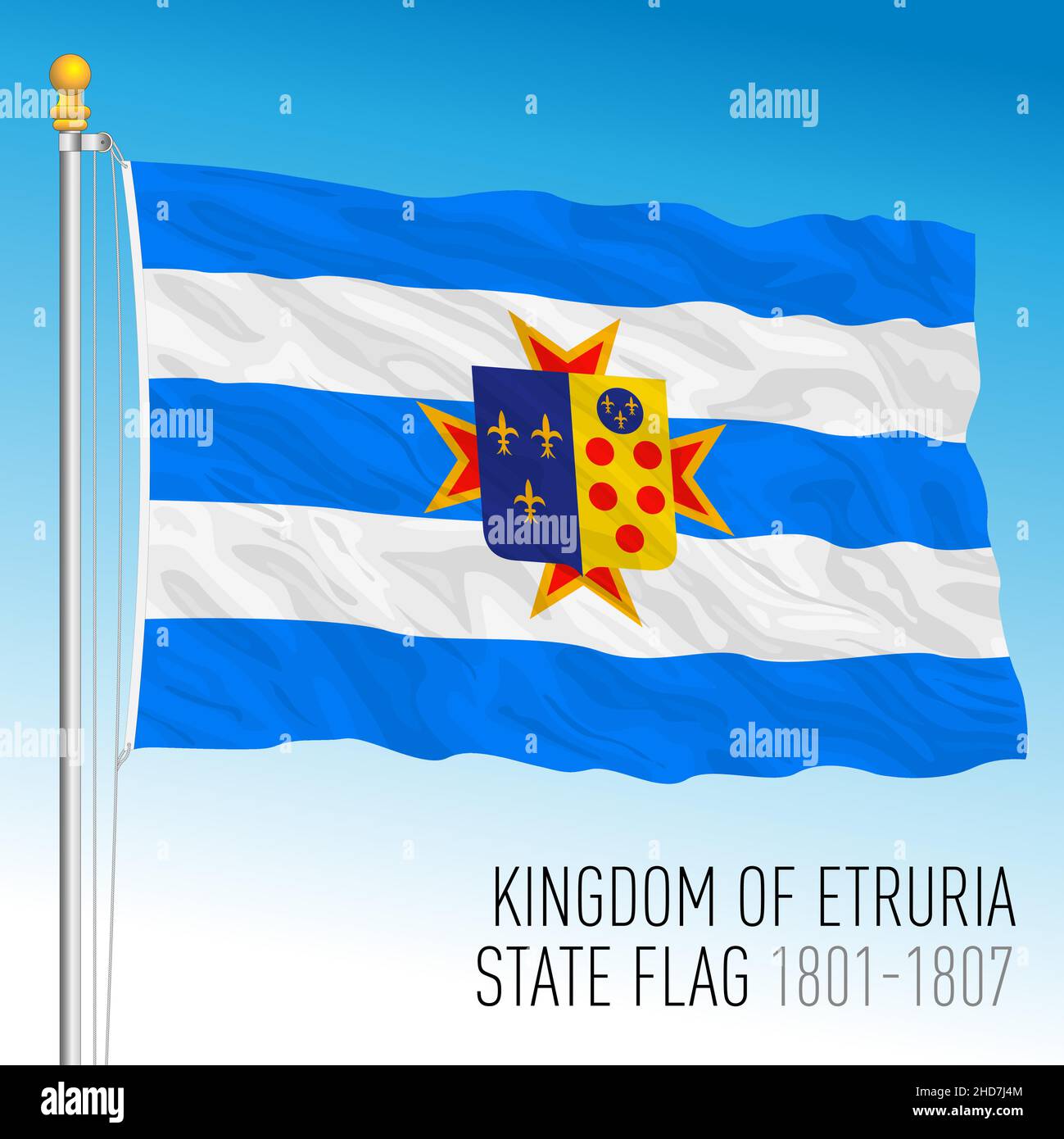 Kingdom of Etruria historical state flag, Tuscany, Italy, ancient ...